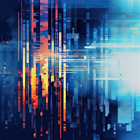 Premium Ai Image Abstract Glitch Futuristic And Technology Driven Pattern