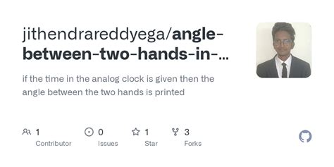 Github Jithendrareddyegaangle Between Two Hands In Analog Clock If
