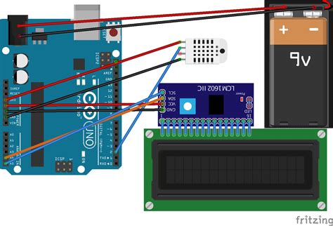 Temperature Monitor With Dht And I C X Lcd Arduino Project Hub