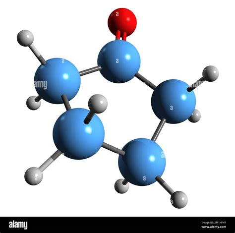3d Image Of Cyclopentanone Skeletal Formula Molecular Chemical