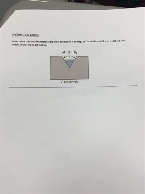 Solved Determine The Maximum Possible Flow Rate Over A Chegg