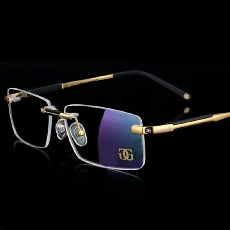 Buy Vazrobe Gold Glasses Men Rimless Brand Eyeglasses Frames For Man