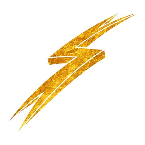 Premium Vector Thunder Icon In Gold Color Style