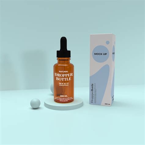 스포이드 화장품 현실적인 3d 렌더링 모형 프리미엄 Psd 파일 스포이드 화장품 현실적인 3d 렌더링 모형 프리미엄 Psd 파일