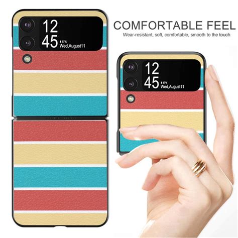 Coque Samsung Galaxy Z Flip 4 Simili Cuir Lignes Ma Coque