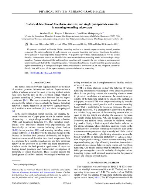 Pdf Statistical Detection Of Josephson Andreev And Single Quasiparticle Currents In Scanning