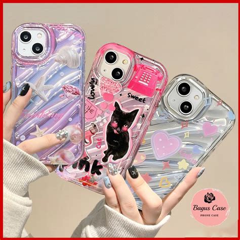 Jual Casing Ponsel Bintang Laut Tahan Guncangan Kantung Udara Tpu Laser Reflektif Transparan