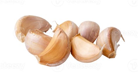 Peeled Garlic Cloves In Stack Isolated With Clipping Path In Png File