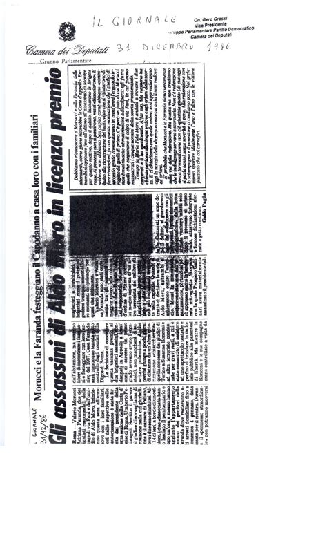 IL GIORNALE Gli Assassini Di Aldo Moro In Licenza Premio 31