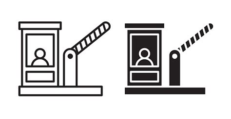 톨 플라자 아이콘은 라이너와 솔리드 스타일로 설정되어 있습니다 개념에 대한 스톡 벡터 아트 및 기타 이미지 개념 개념과 주제 거리 Istock