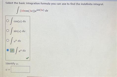 [solved] Select The Basic Integration Formula You Can Use