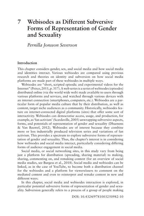 PDF Webisodes As Different Subversive Forms Of Representation Of Gender And Sexuality