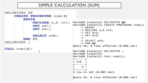 Essential Sql Techniques Variables Delimiters And Procedure Creation