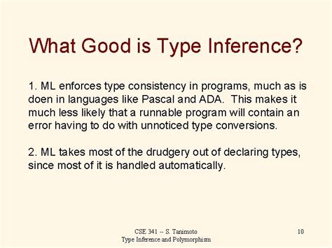 MLs Type Inference And Polymorphism Examples Of Type