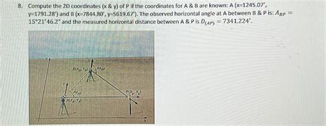 Solved Compute The 2d Coordinates Xandy Of P If The