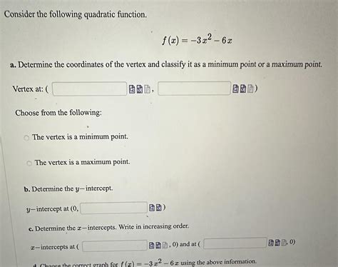 [answered] Consider The Following Quadratic Function A Determine The