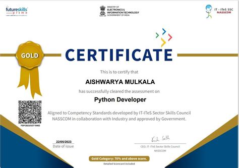 Aishwarya Mulukala On Linkedin Nasscom Python Certification
