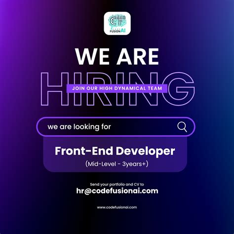 Codefusion Ai 🚀 Were Hiring Frontend Developers Facebook