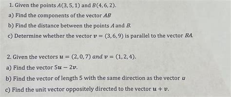 Solved Given The Points A And B A Chegg