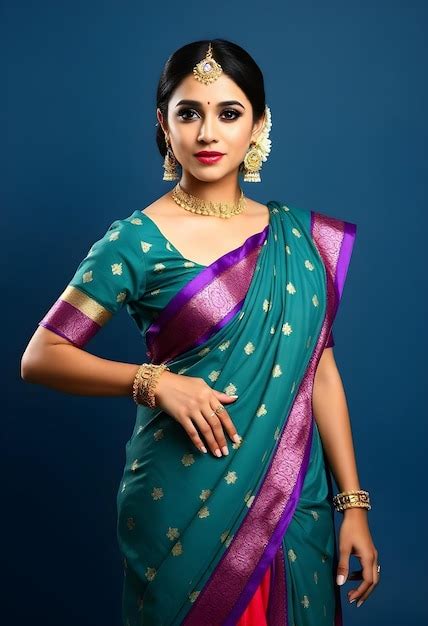 Beautiful And Sexy Gorgeous Indian Woman Wearing Traditional Dress