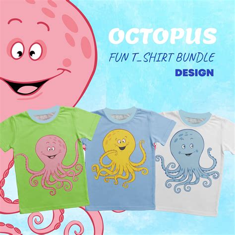 Black And White Оctopus T Shirt Design Images Bundle Masterbundles
