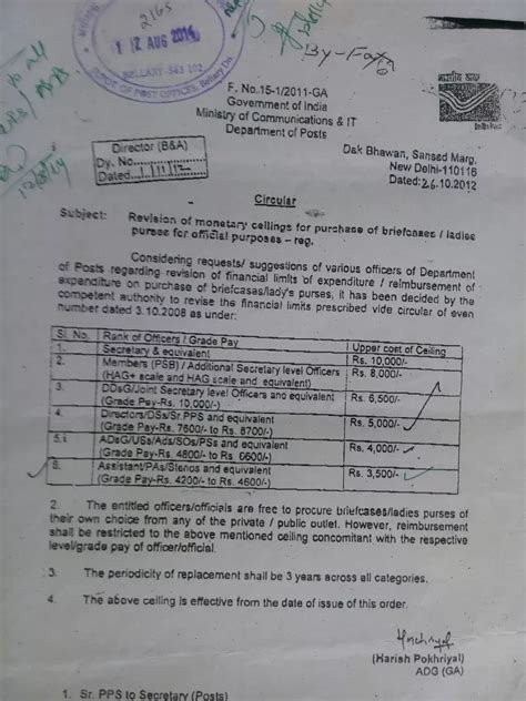 Monetary Ceiling For Purchase Of Briefcaseladies Purses For Officers