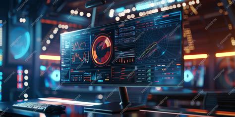 Premium Photo A Futuristic Computer Monitor Displaying An Abstract