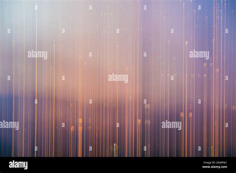 Many Glowing Windows Of The Night City Buildings Motion Blur Long Exposure Light Trails