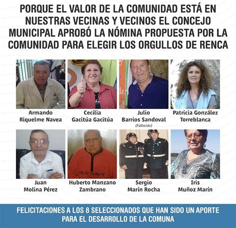Orgullo De Renca 2023 Te Invitamos A Conocer A Las Y Los Vecinos Reconocidos Ilustre