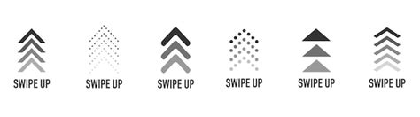 소셜 미디어용으로 설정된 버튼을 위로 스와이프합니다 평면 디자인 아이콘입니다 프리미엄 벡터