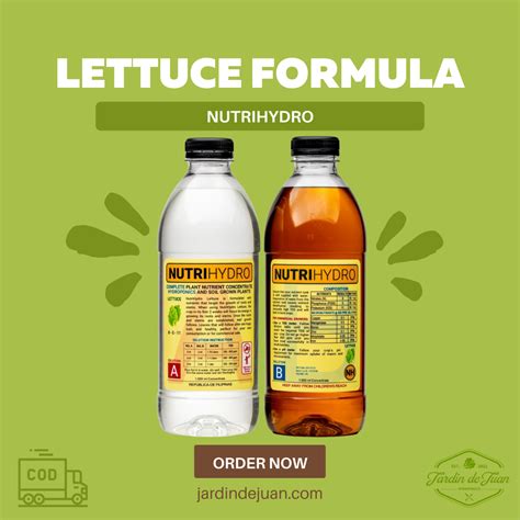 Nutrihydro Lettuce Nutrient Solution Jardín De Juan