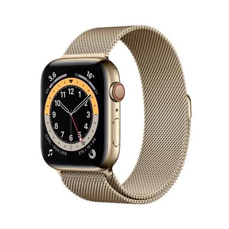 Apple Watch Series 6 Gps Cellular 44mm Boîtier Acier Or Bracelet