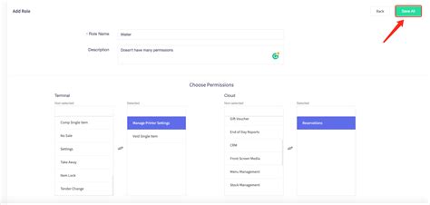 how to set up staff permission