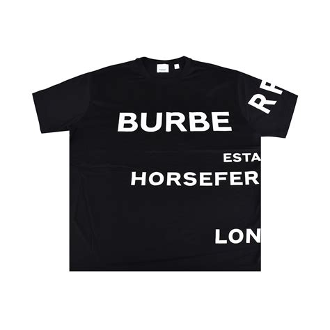 Burberry Horseferry 白字印花logo大寫字母設計純棉寬鬆短袖t恤女款黑 精品服飾鞋子 Yahoo奇摩購物中心
