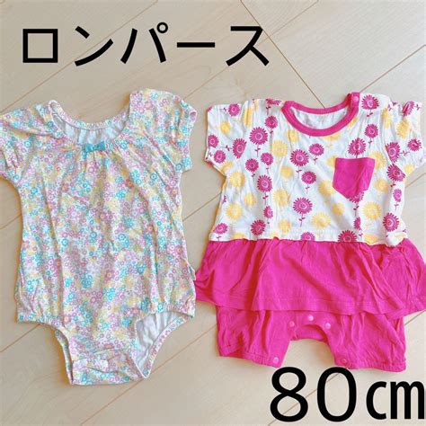 ️お得なセット販売 ️女の子 ロンパース ベビー服 花柄 夏服 半袖 80㎝ メルカリ