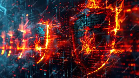 Premium Photo An Abstract Representation Of A Network Under Attack With Firewall Shields