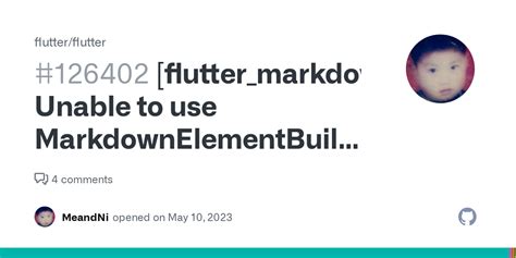 Fluttermarkdown Unable To Use Markdownelementbuilder To Act On Img