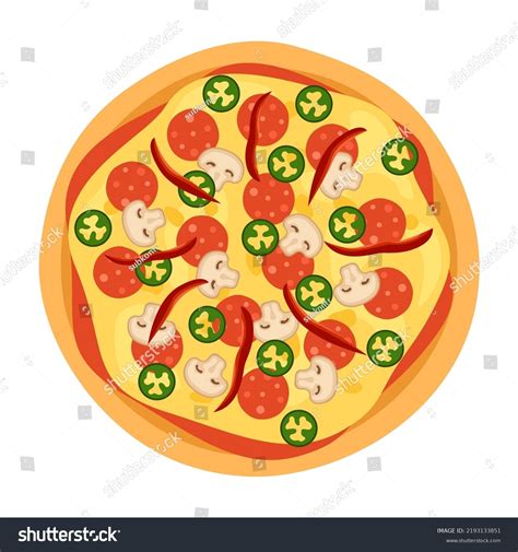 Illustration Diablo Pizza Spicy Pizza Peppers Stock Vector Royalty