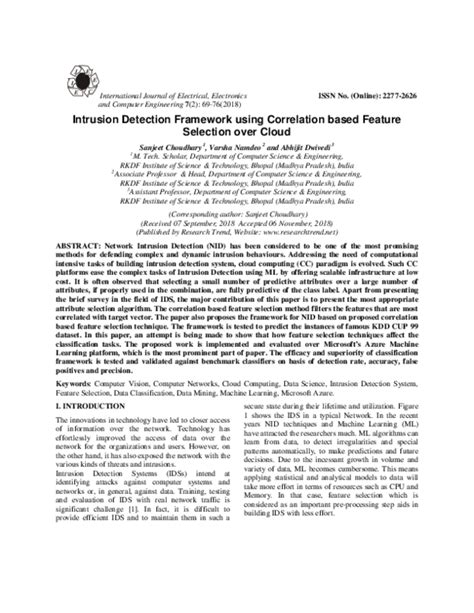 pdf intrusion detection framework using correlation based feature