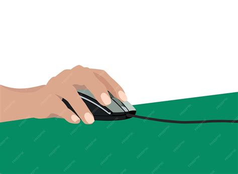 Premium Vector Hand Touching Mouse Close To Laptop