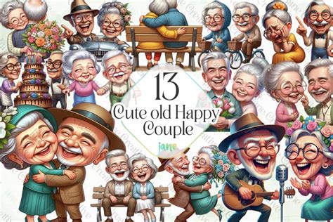 Cute Happy Old Couple Sublimation