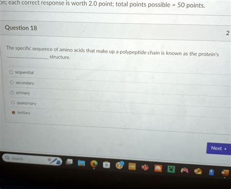 On Each Correct Response Is Worth 2 0 Point Total Points Possible 50 Points Question 18 The