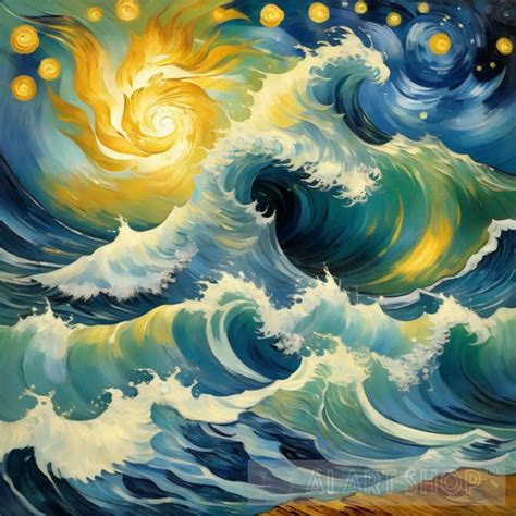 Supernova Tsunami Wave Stars Explosion Van Gough Painting Ab
