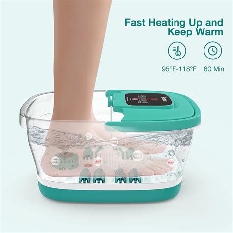 Collapsible Foot Spa With Heat Bubble Red Light And Temperature