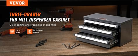 Vevor End Mill Dispenser Cabinet Three Drawer End Mill Organizer