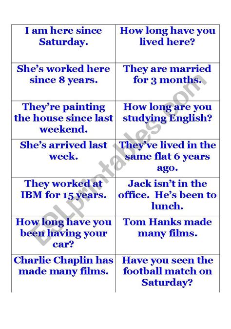 Present Perfect Simple Continuous Board Game ESL Worksheet By Alexesl