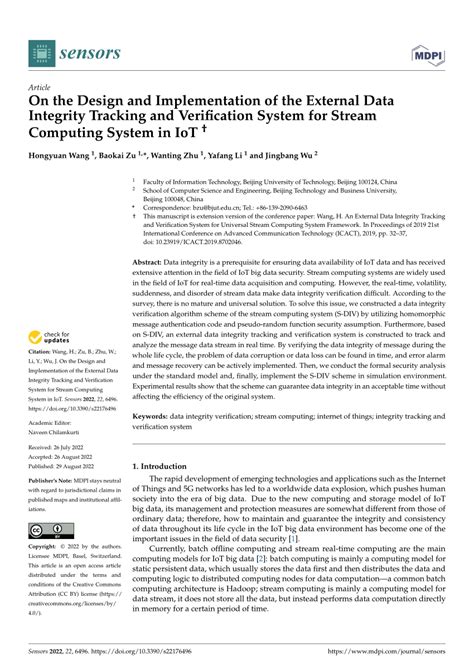Pdf On The Design And Implementation Of The External Data Integrity Tracking And Verification