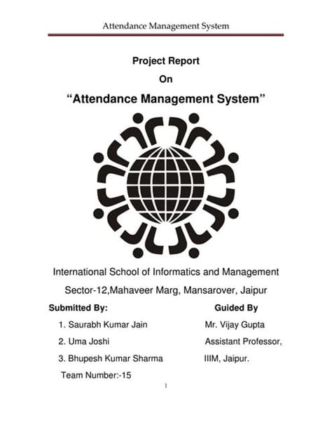 Attendance Management System Pdf