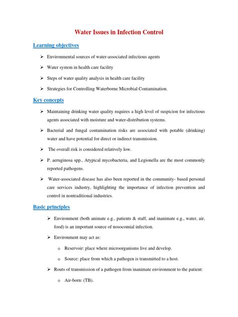 Water Pdf Infection Pathogen