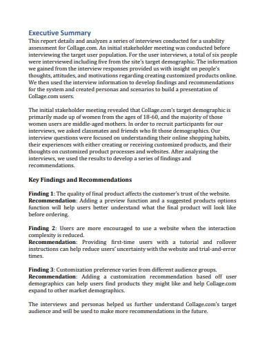 FREE User Research Report Samples In PDF